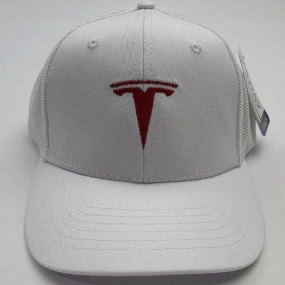 Accessories | Tesla Embroidered Mesh Snapback Cap Hat White Model X Y 3 ...